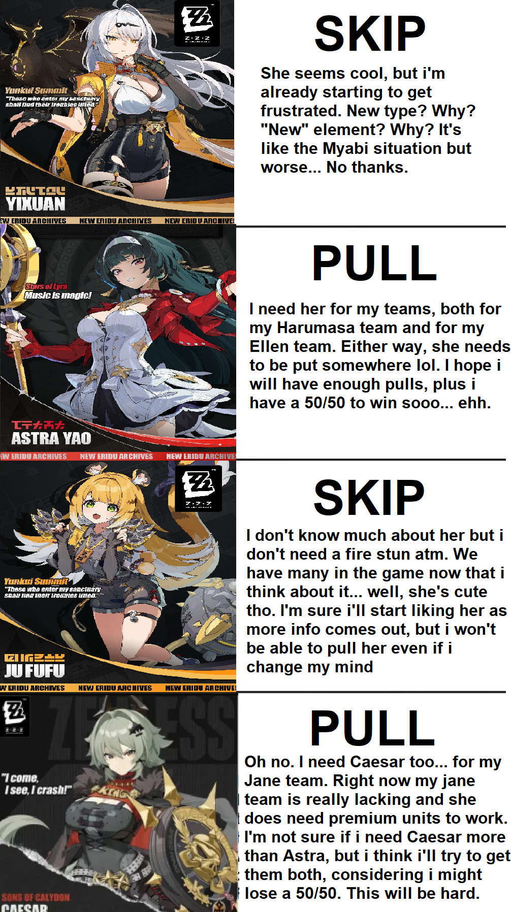 Pull Plan - From 1.0 to 2.0 Zenless Zone Zero | HoYoLAB