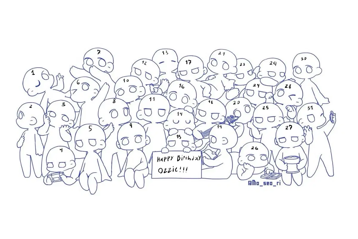 chibi group drawing base