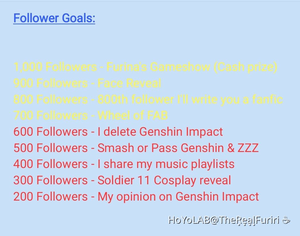 FOLLOWER GOALS! Genshin Impact | HoYoLAB