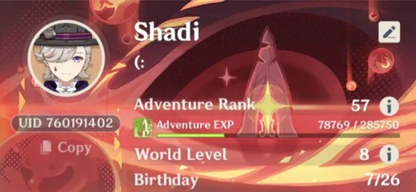 My bio Genshin Impact | HoYoLAB