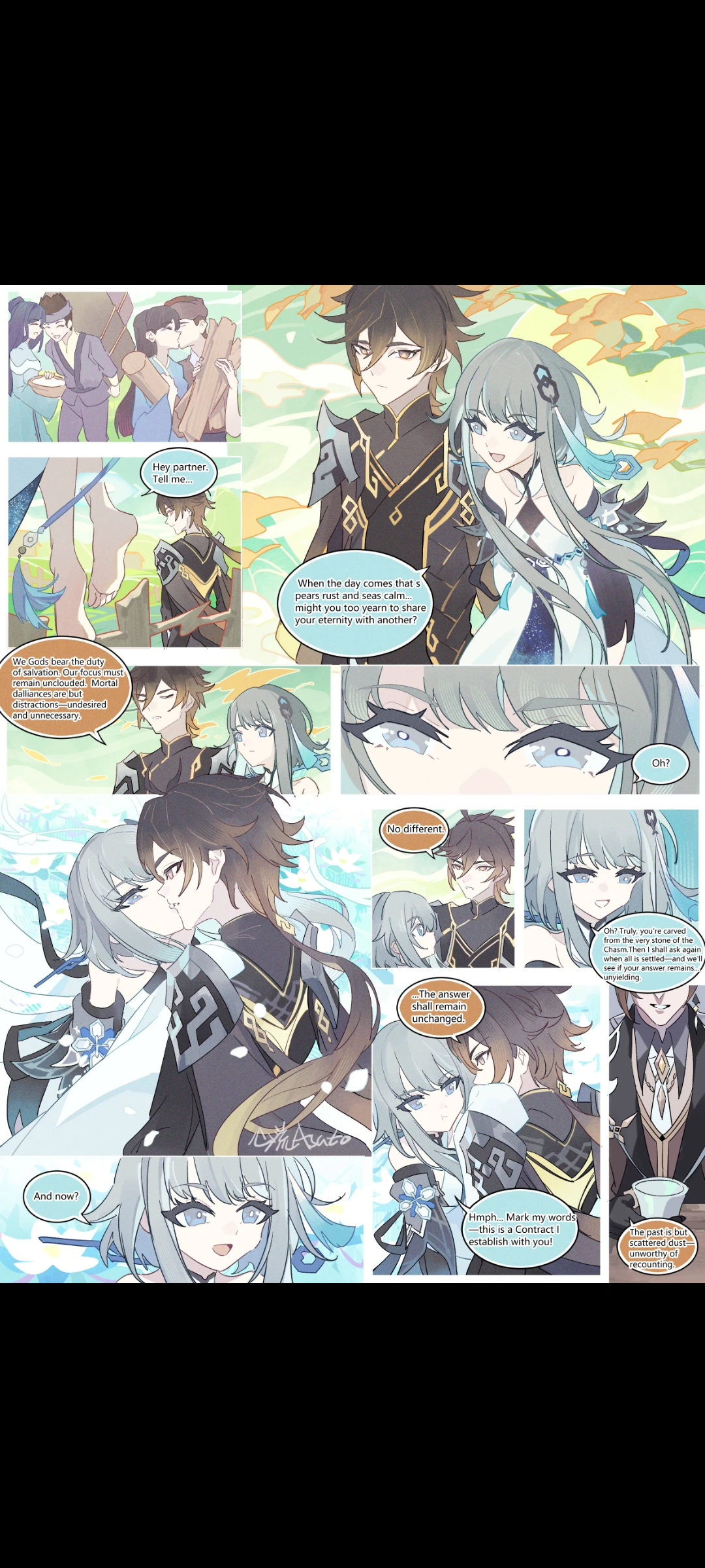 Hu Tao and Aether/Zhongli Reminiscing Genshin Impact | HoYoLAB
