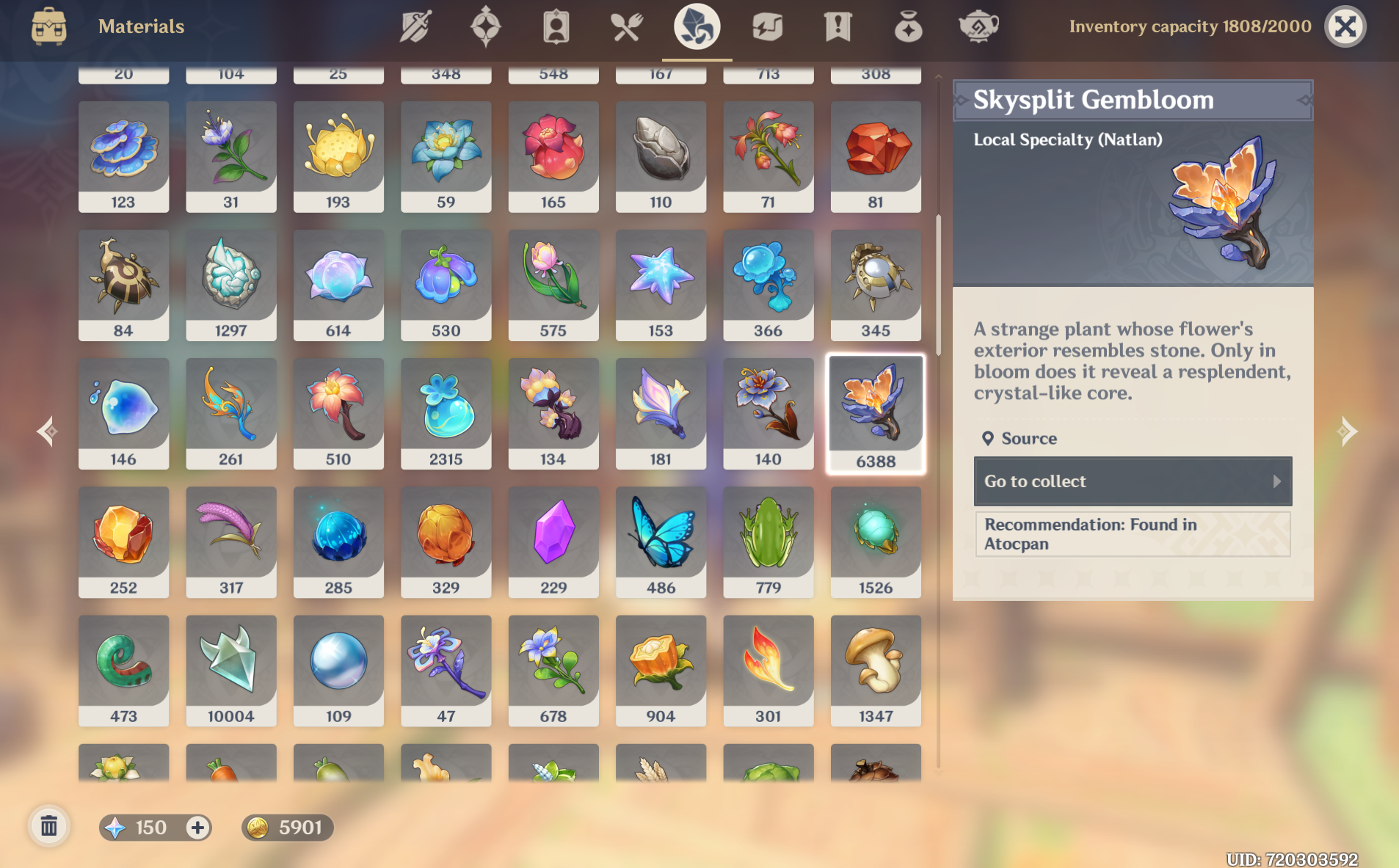 [Day 4] Collecting x9999 Skysplit Gemblooms for Skirk - 6388 / 9999 ...