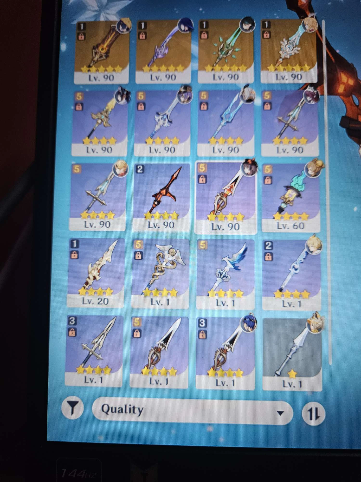 Top 3 are locked, Is Skyward Spine the best weapon for Escoffier or is ...