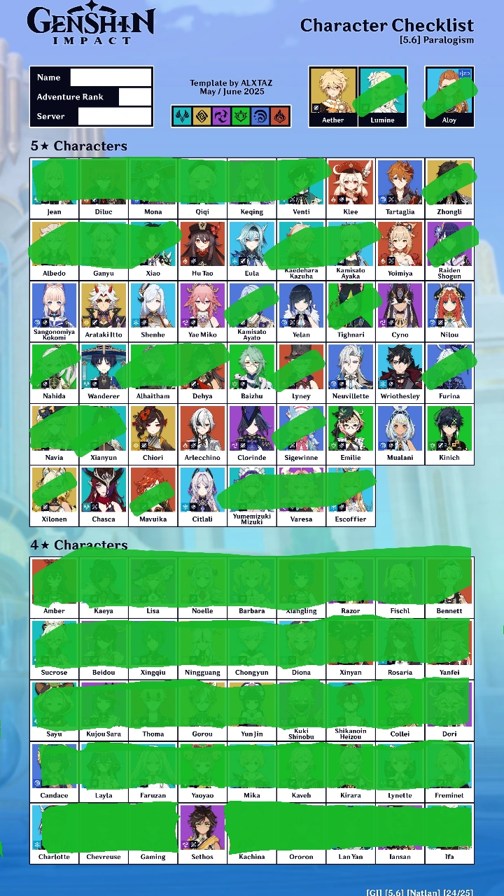As of V5.6... Character Checklist... Since Day 1... Skirk and Dahlia is pretty much guaranteed ...