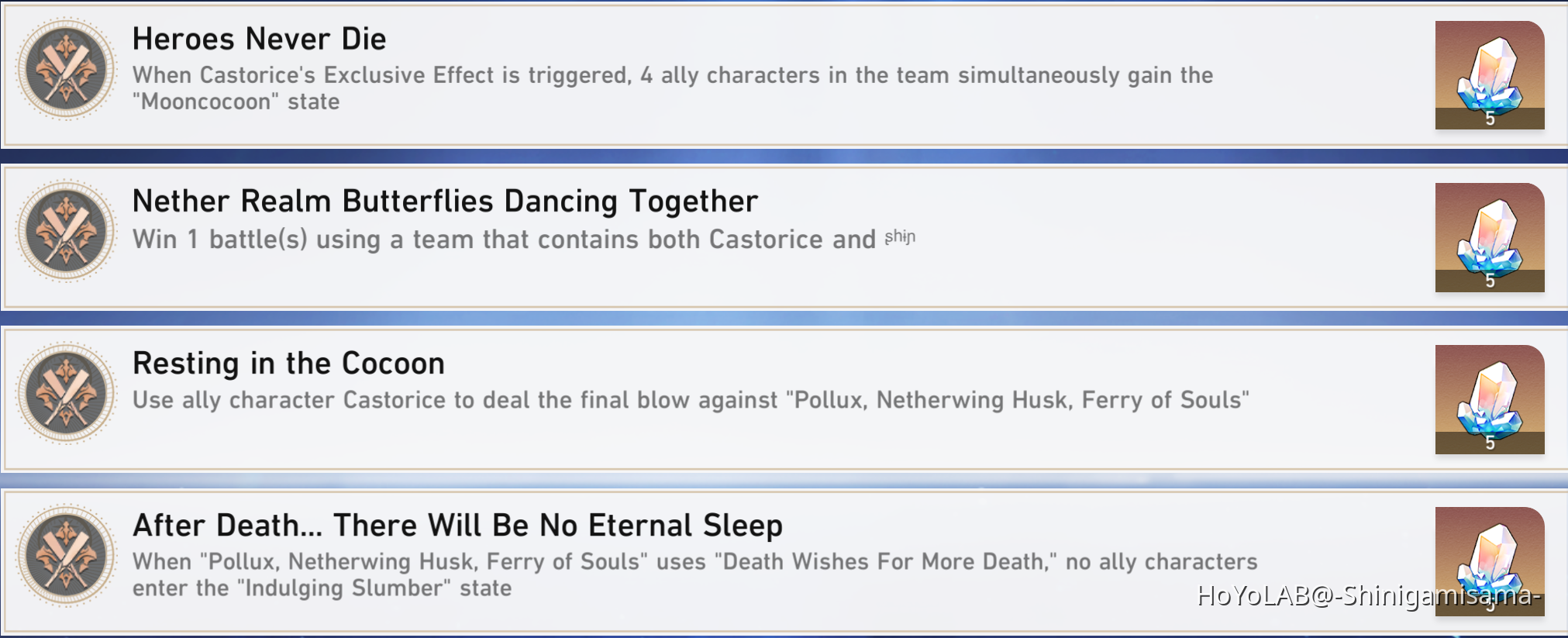 Honkai: Star Rail - Castorice and Anaxa Achievements Honkai: Star Rail ...