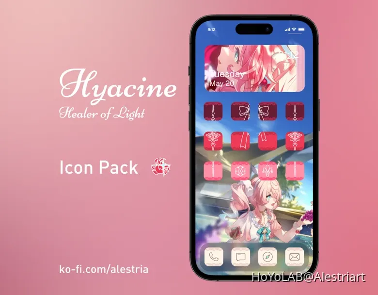 Pastel Skies & Unicorn Dreams | Custom Hyacine Icon Pack Honkai: Star ...