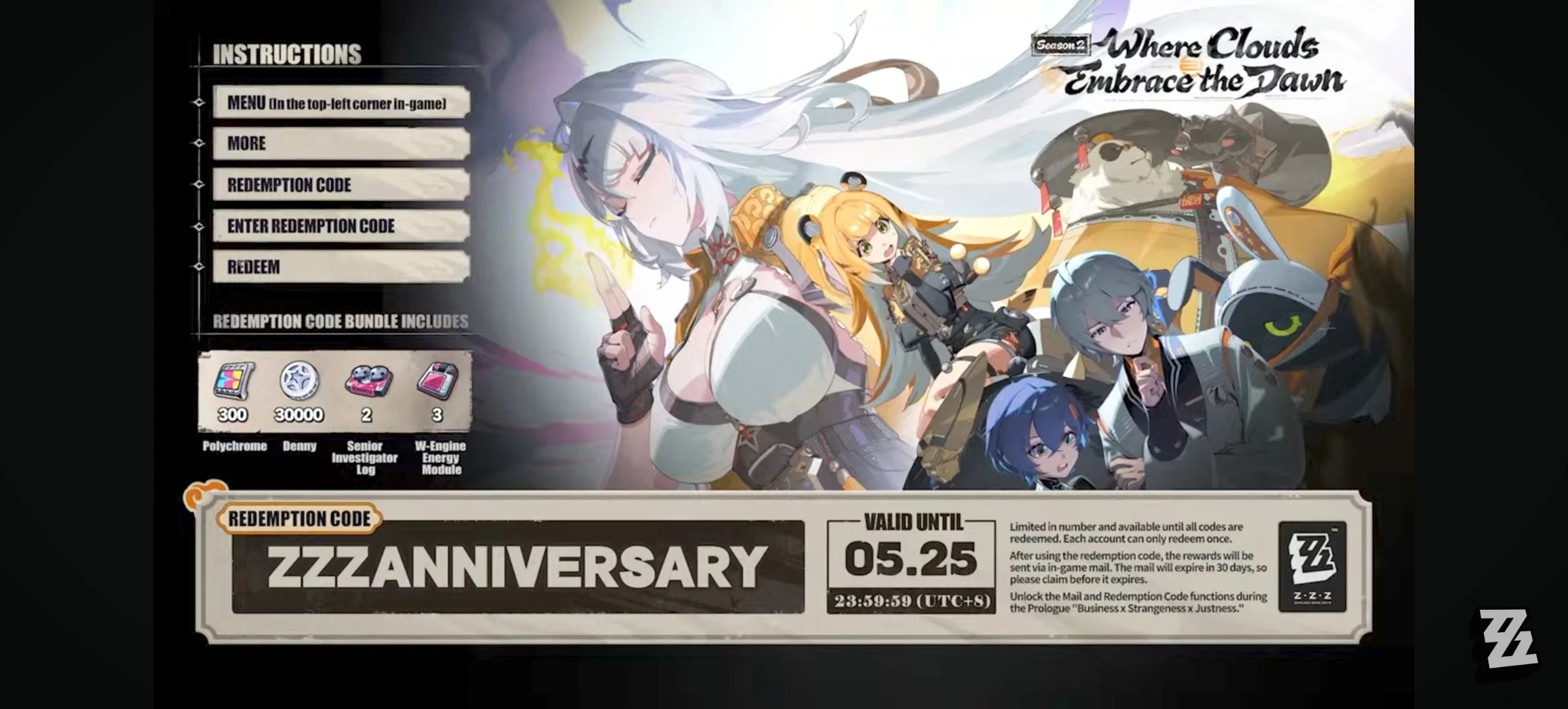 Codigo de canje en la imagen Completa el pre registro para ir a una página oficial de zzz y ...