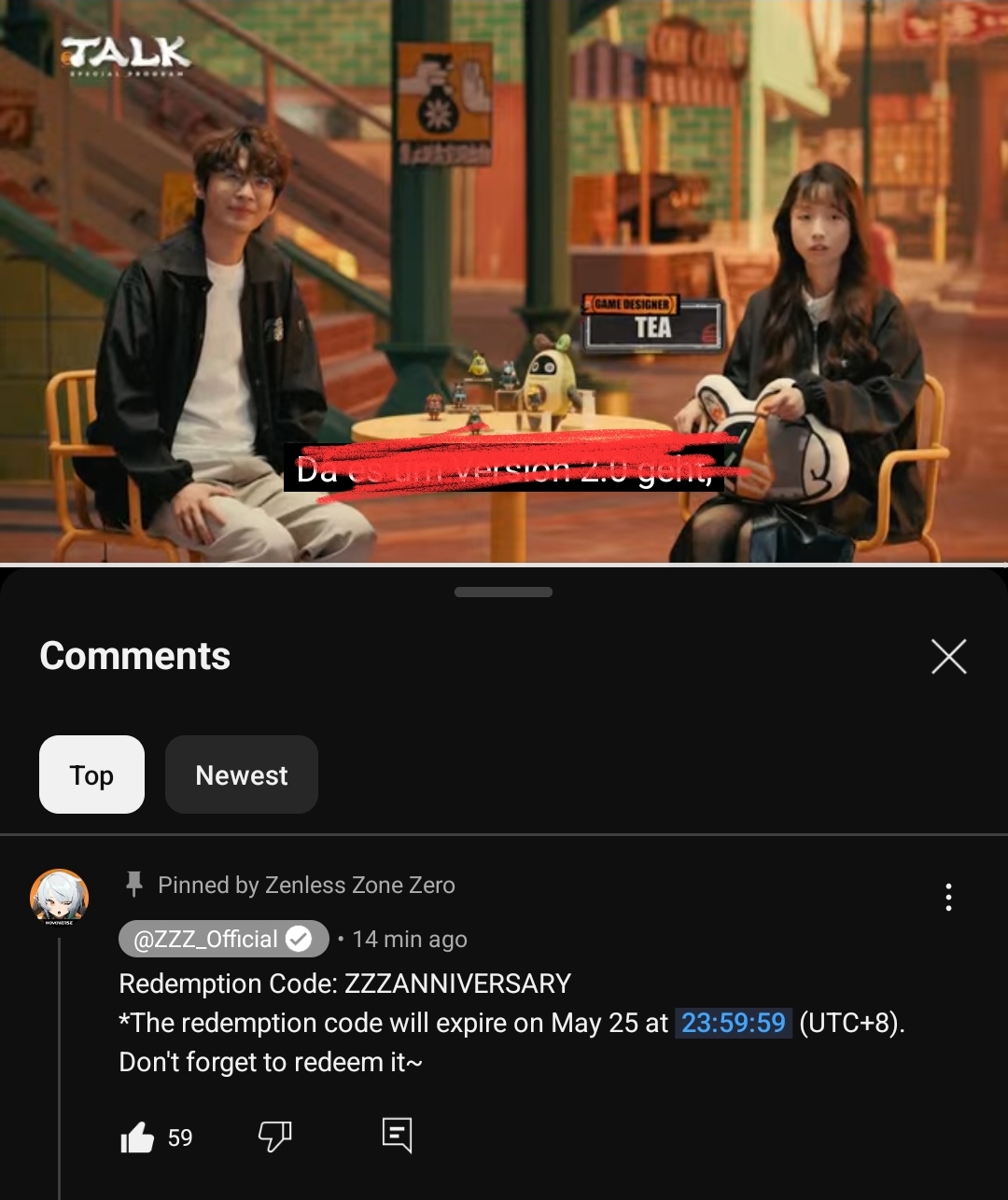 NEW ZZZ CODE RN AND PREMIERE ON YOUTUBE Zenless Zone Zero | HoYoLAB