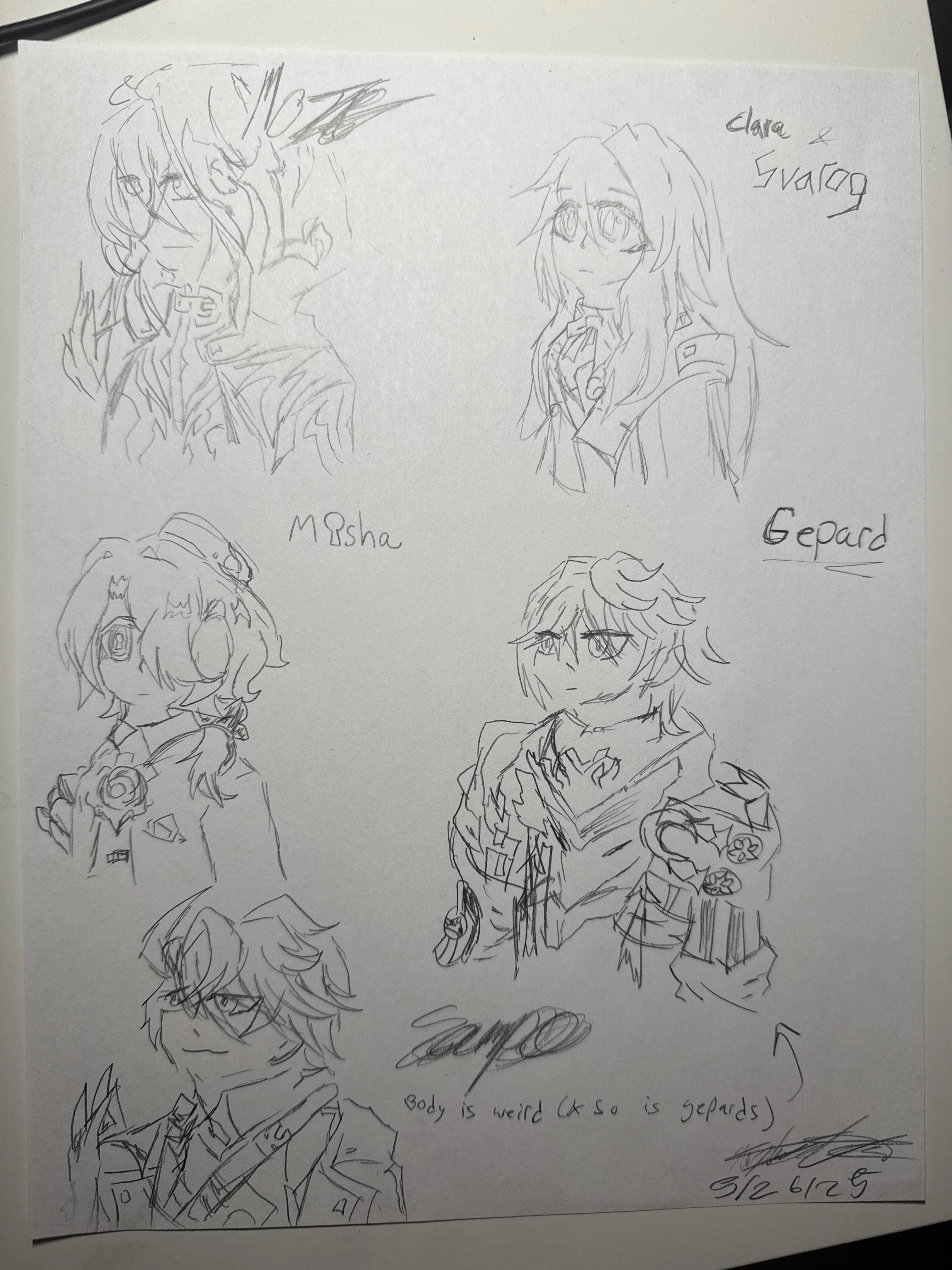 Drawing HSR chars side-prof & Signatures (1/?) Honkai: Star Rail | HoYoLAB