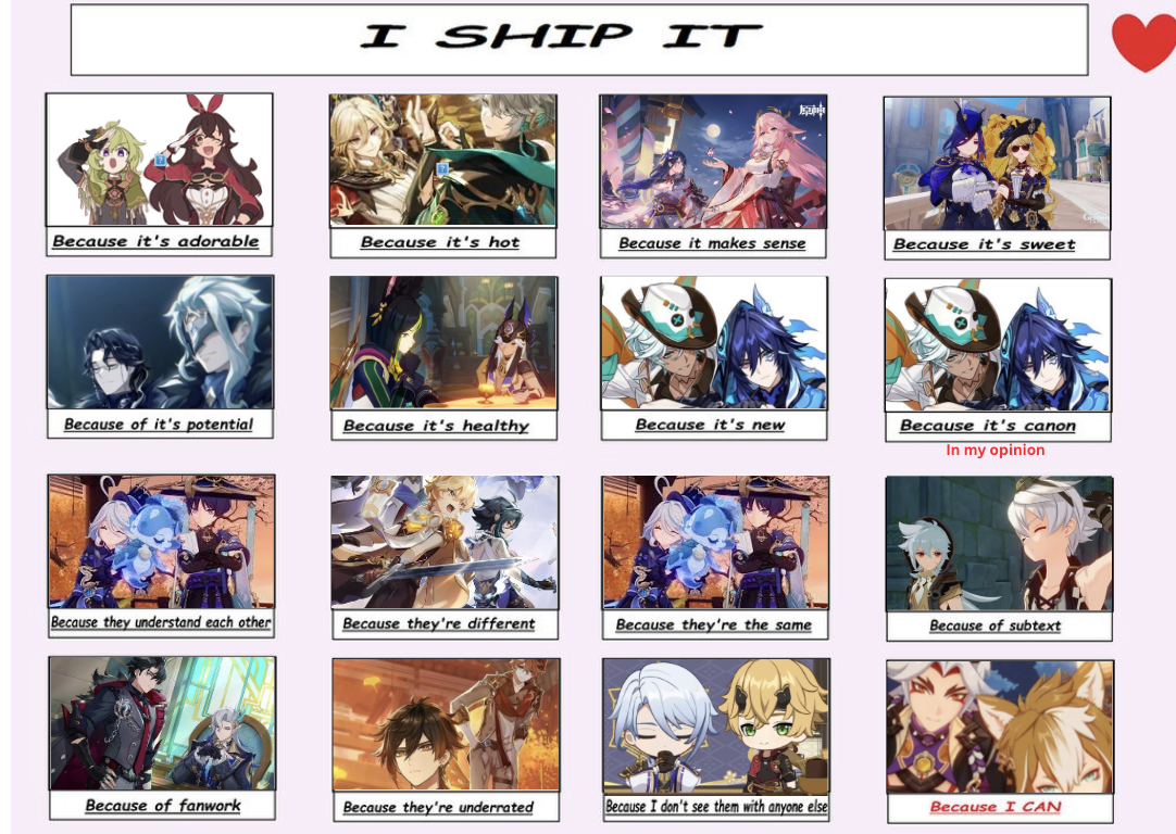 I ship it because... Genshin Impact | HoYoLAB