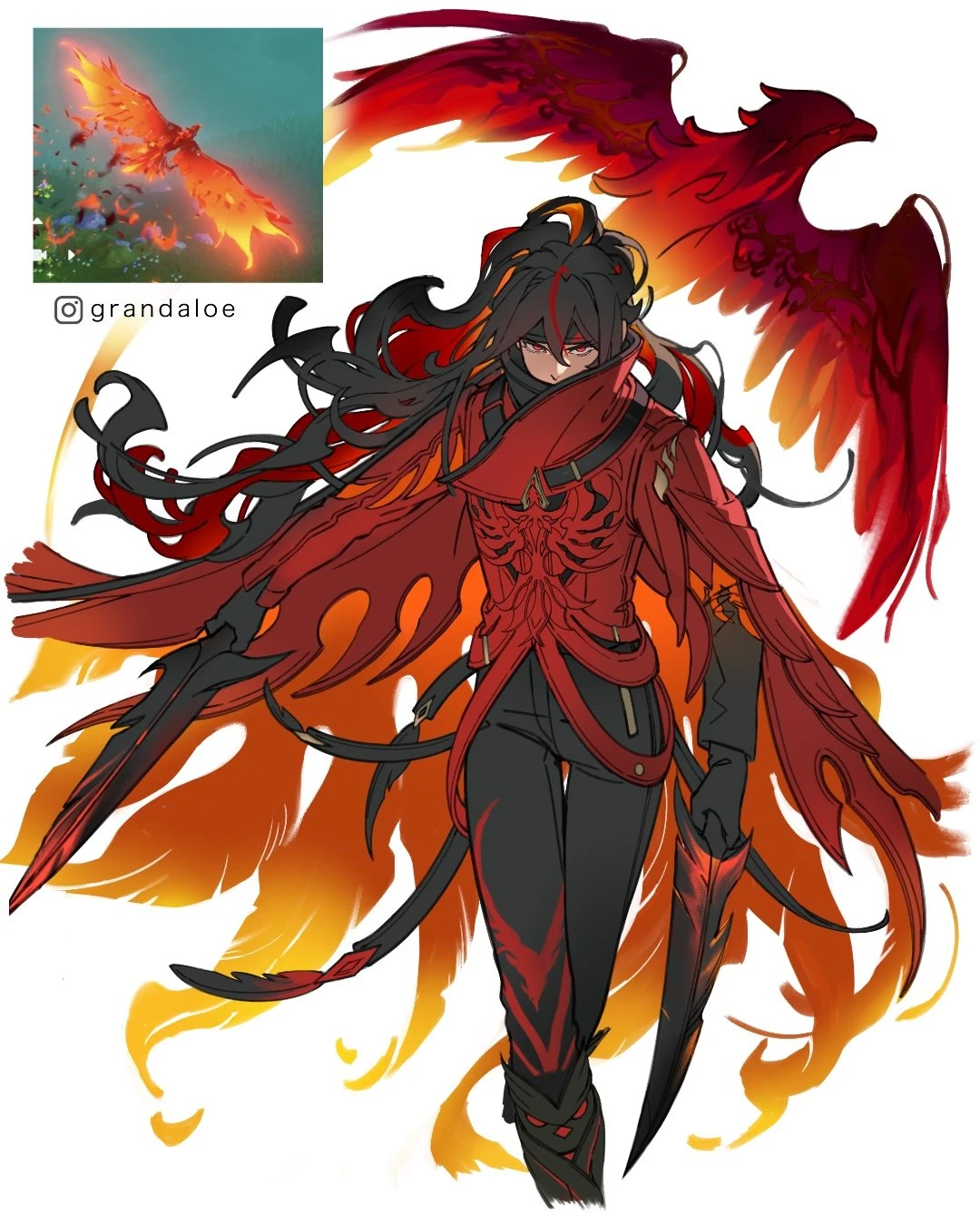 Diluc as the phoenix and his phoenix as human! Genshin Impact | HoYoLAB