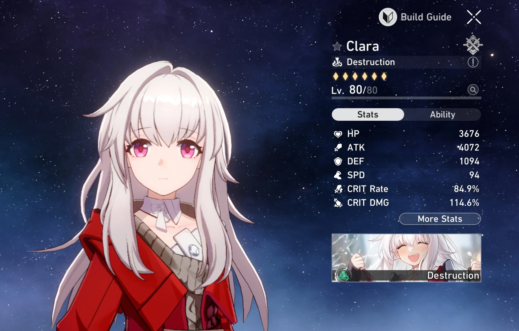 Finally some decent Captain 4set for E6 Clara Honkai: Star Rail | HoYoLAB