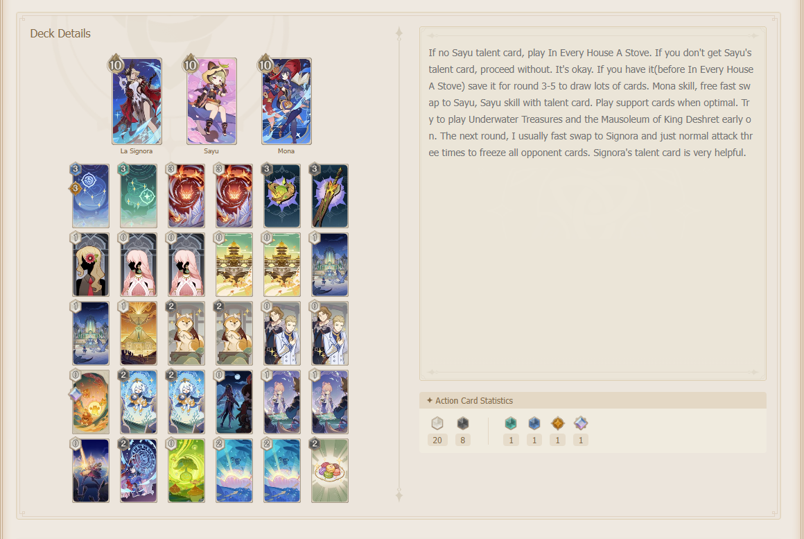 My Genshin TCG Signora Freeze Team Genshin Impact | HoYoLAB