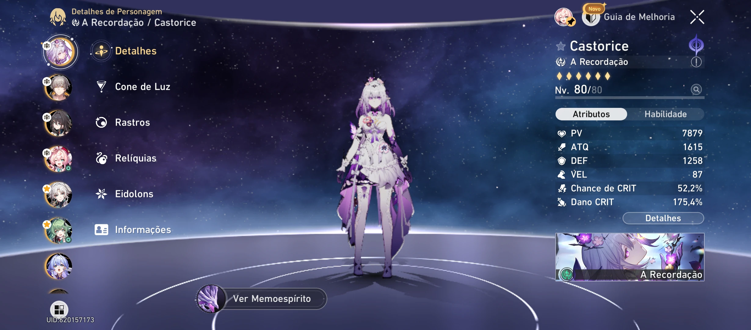 Minha melhor build Castorice até o momento Honkai: Star Rail | HoYoLAB