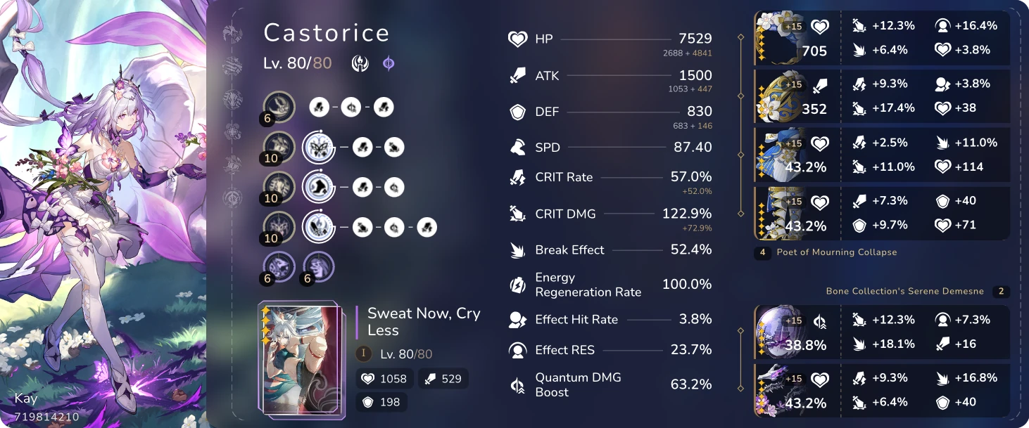 pls rate and critic my castorice build! Honkai: Star Rail | HoYoLAB