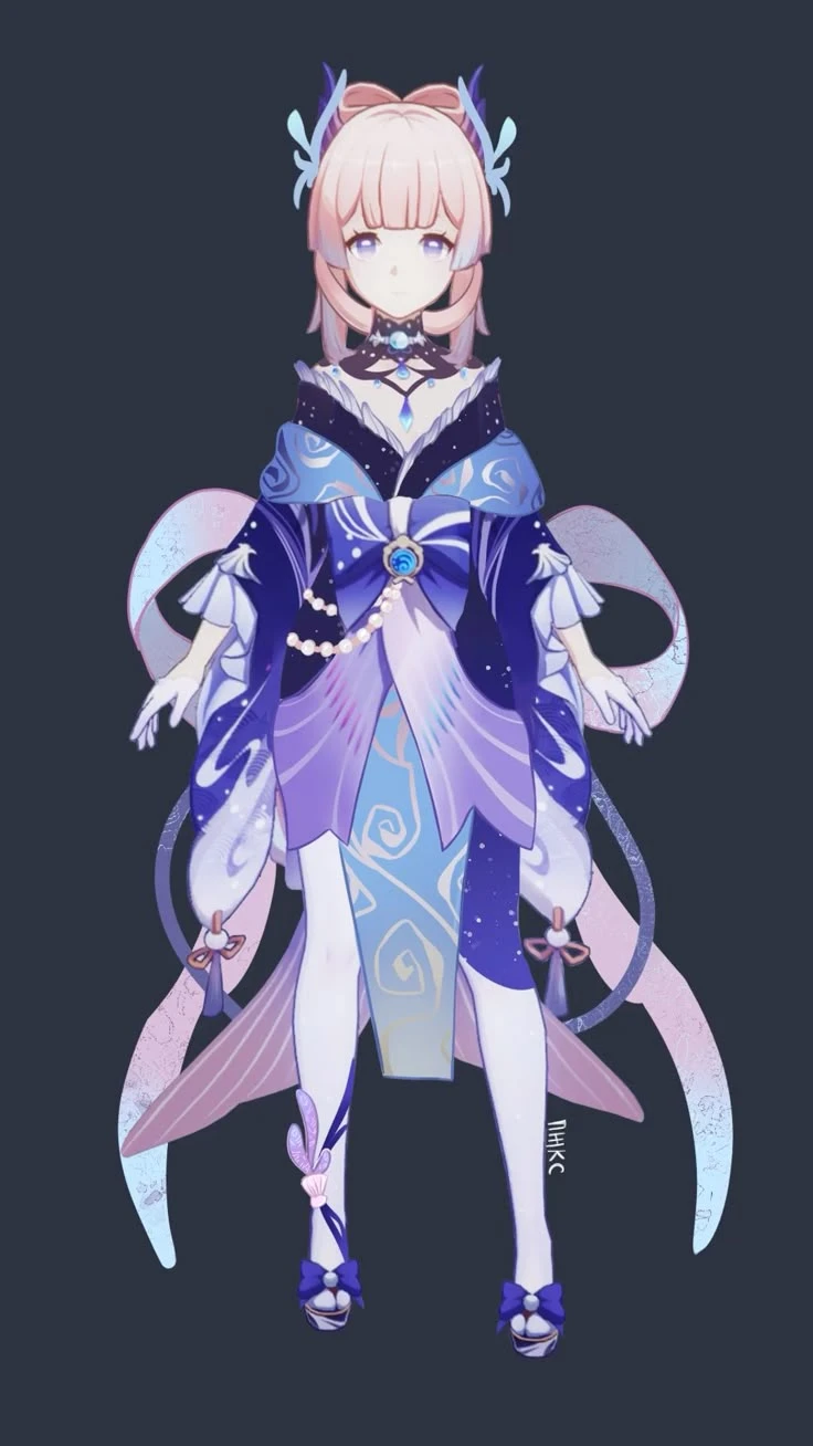 credit to whoever made these beautiful redesign of kokomi Genshin ...