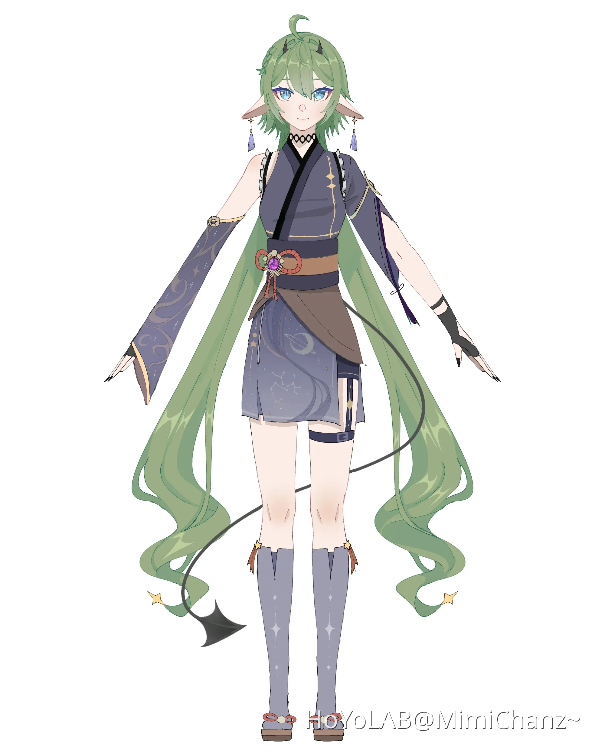 her name is Makoto Uraomote/Uraomote Makoto, she is my genshin OC ...