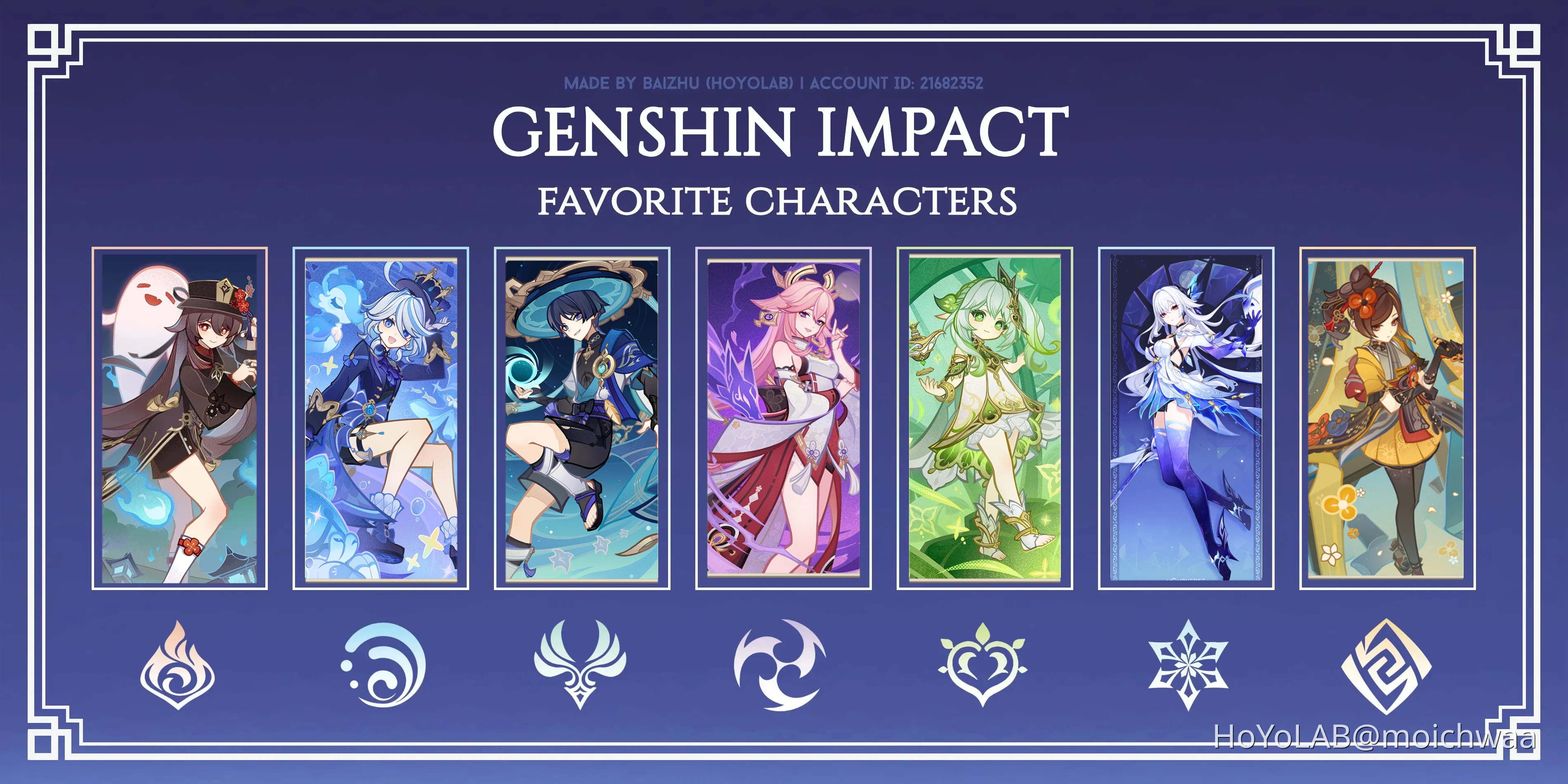 favourite character for each element Genshin Impact | HoYoLAB