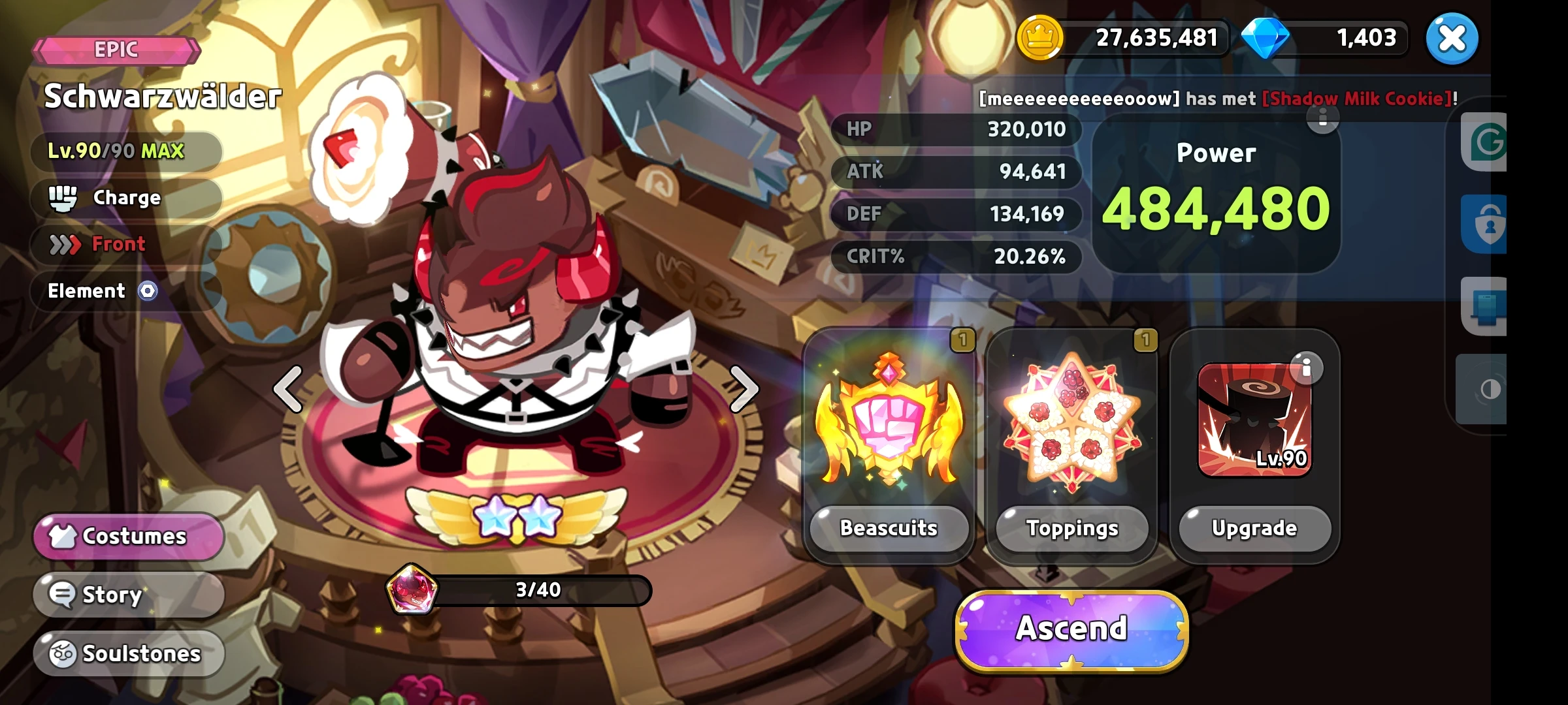 shadow mid cookie could never compete with Choco werehound brute | HoYoLAB