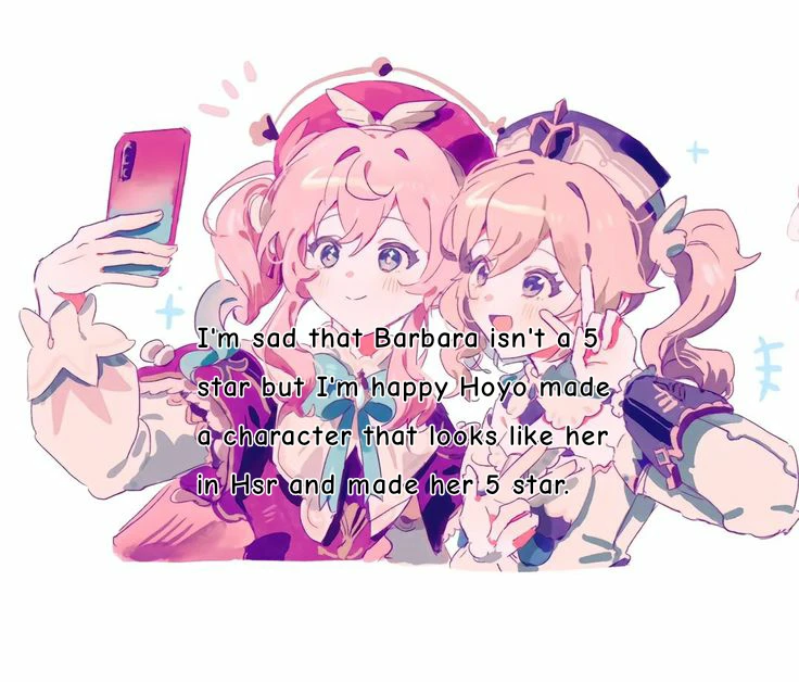 Barbara and Strawberry Barbara! >:D (Hyacine from Hsr and Barbara from ...