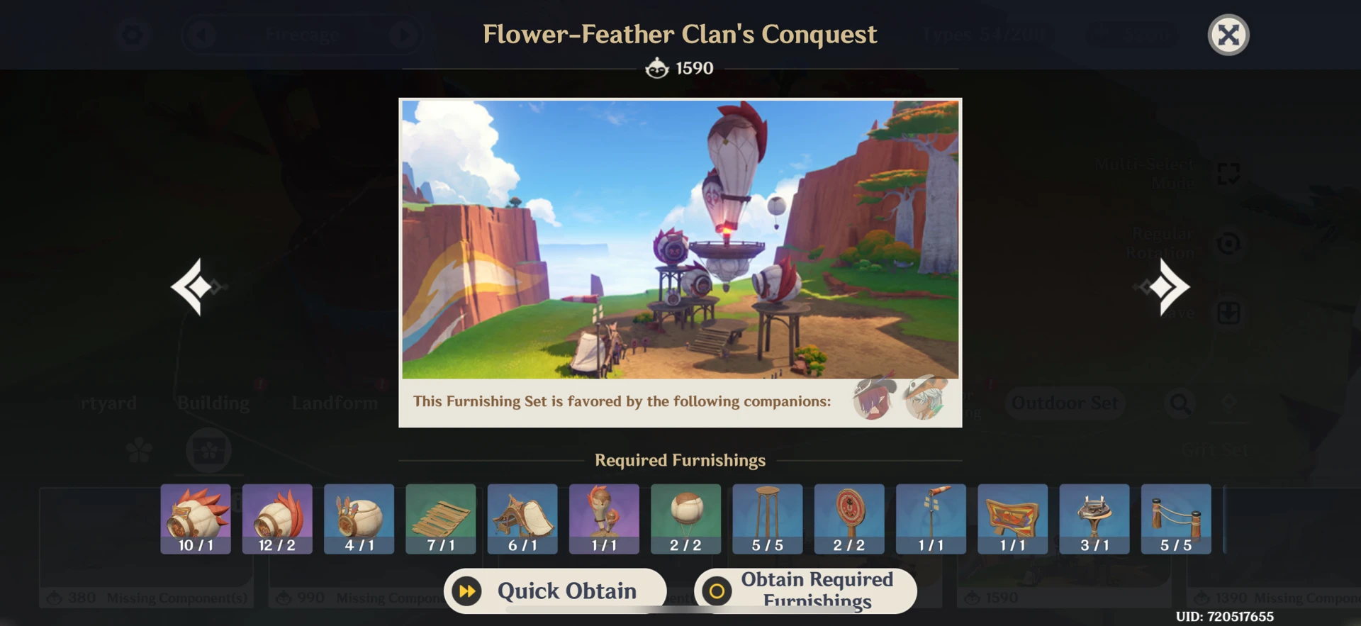 Flower-Feather Clan’s Conquest - outdoor set for the Serenitea Pot ...