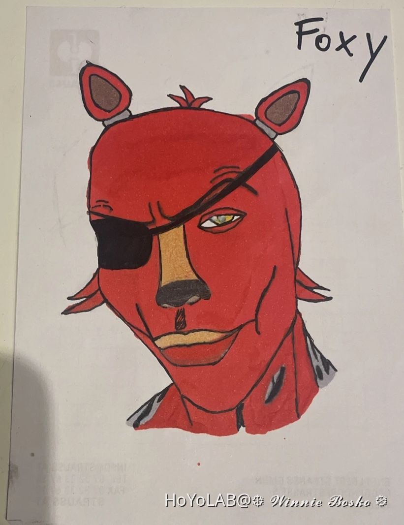 A drawing of Foxy i made a year ago😼😼 | HoYoLAB