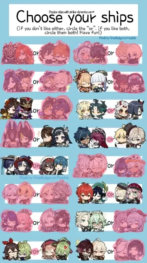 ⋆.˚ ★—Choose your ships :3 Genshin Impact | HoYoLAB