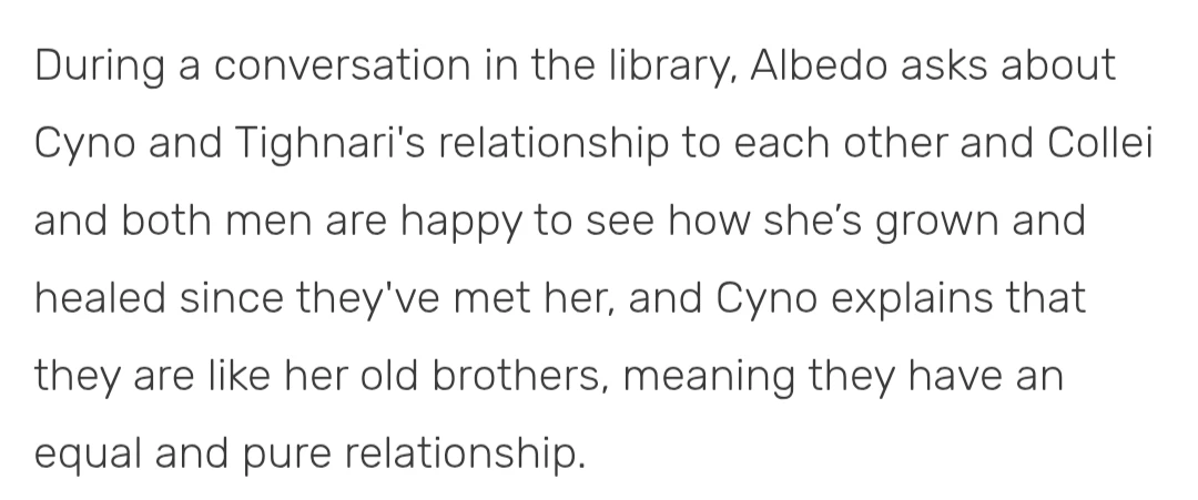 can we stop lying that cyno and Tighnari see each other as brothers? y ...