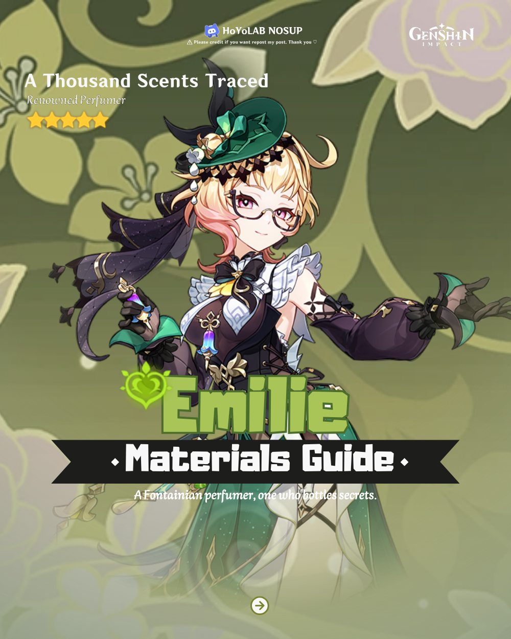 [Infographic] Emilie Materials Guide Genshin Impact | HoYoLAB