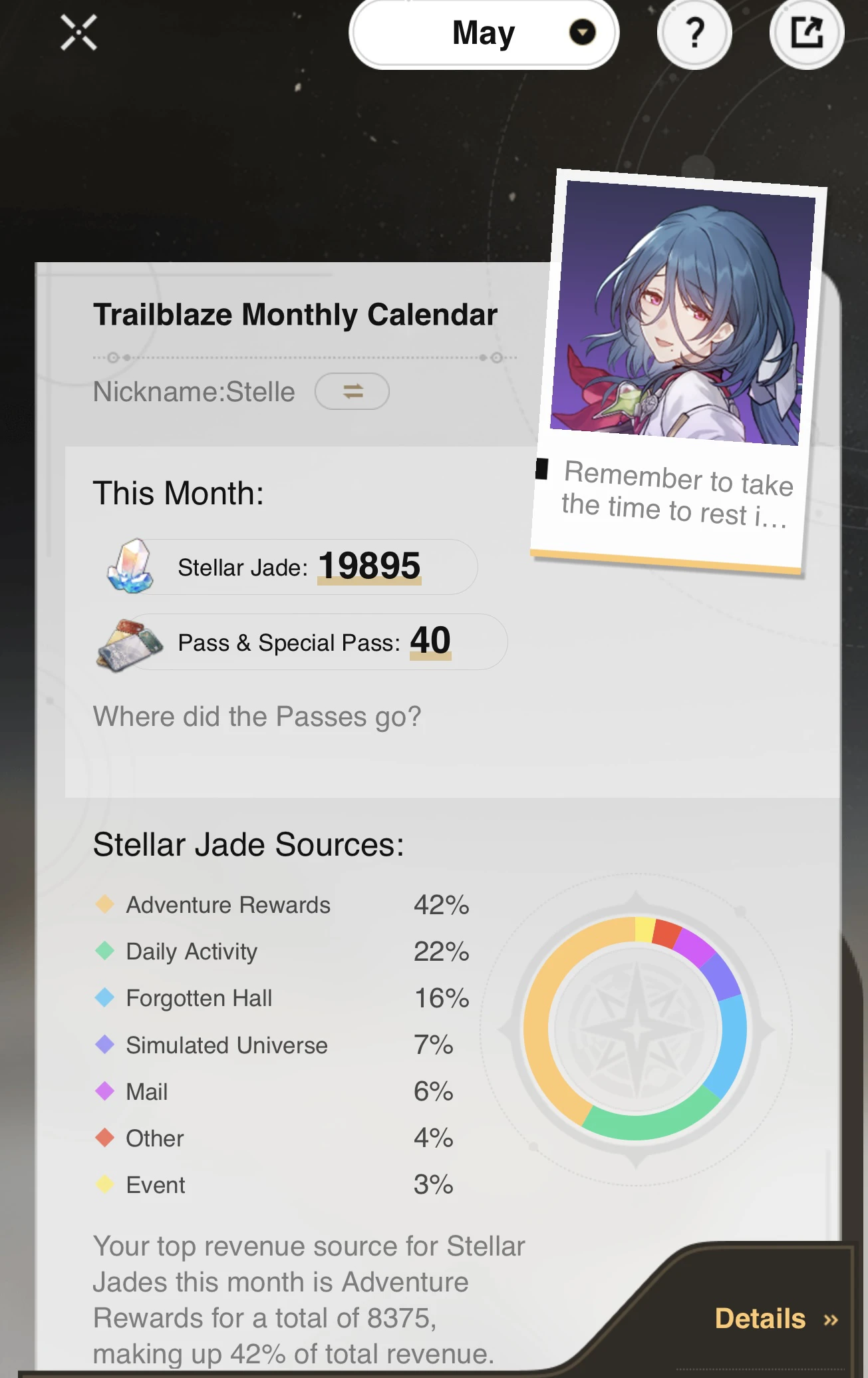Traveler’s Diary, Trailblaze Monthly Calendar and Inter-Knot Monthly ...