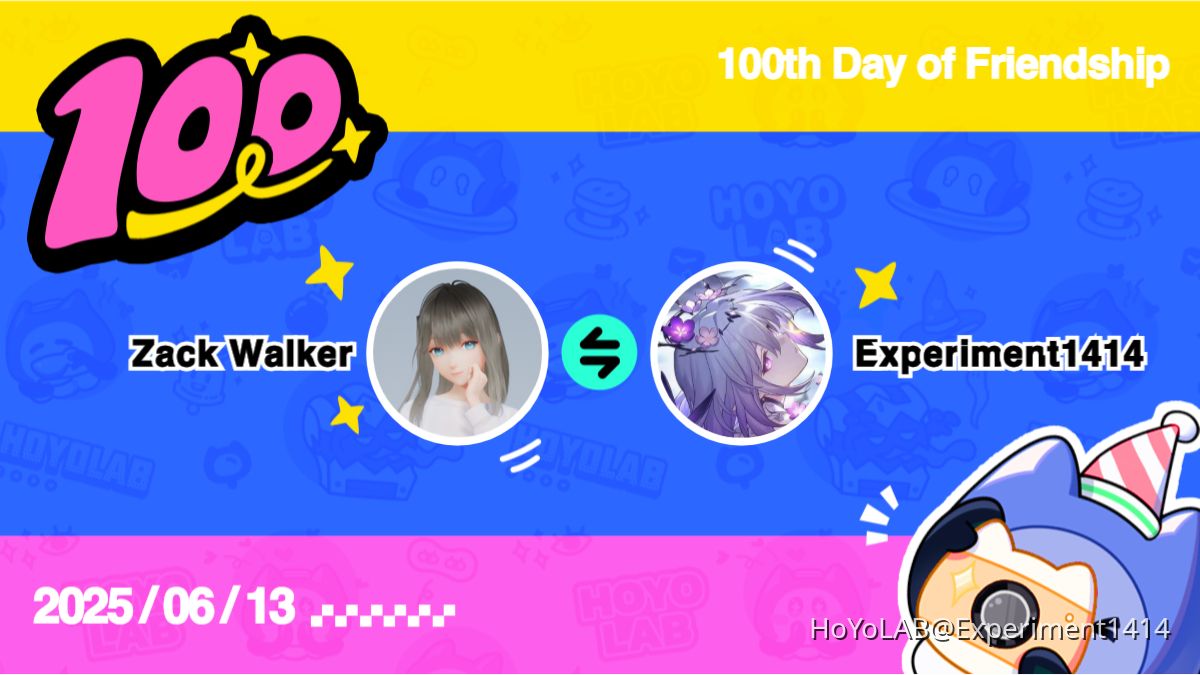 100th Day of Friendship, Zack Walker. Hmmm… | HoYoLAB