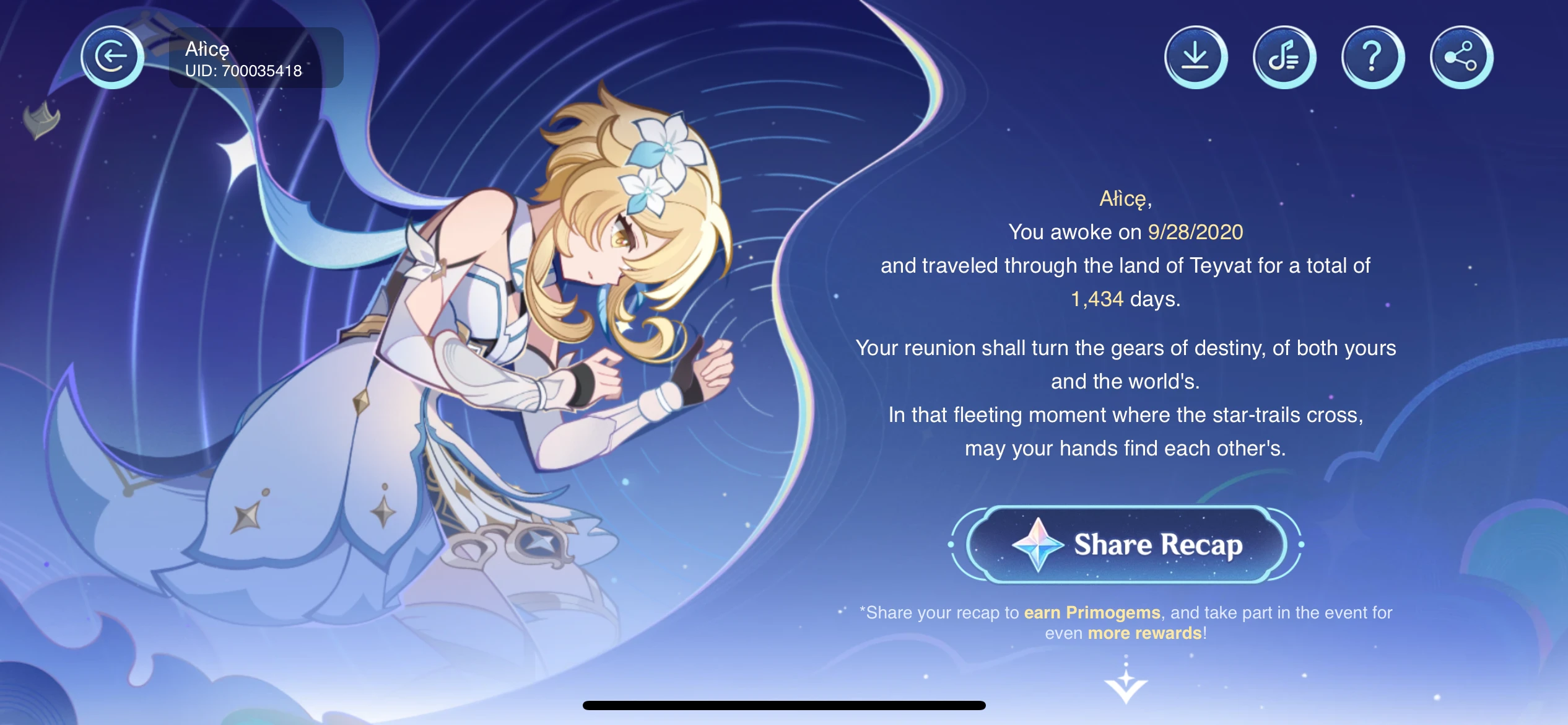 Returnee Code~~ Genshin Impact | HoYoLAB