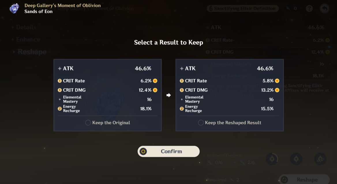Thank you for the artifact reroll system Genshin Impact | HoYoLAB