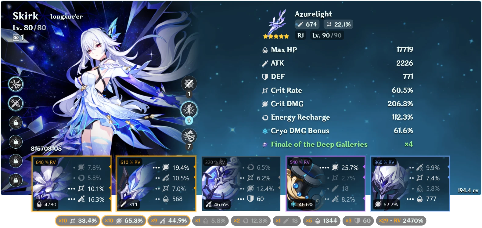 skirk c2 r1 under 130 pulls done Genshin Impact | HoYoLAB