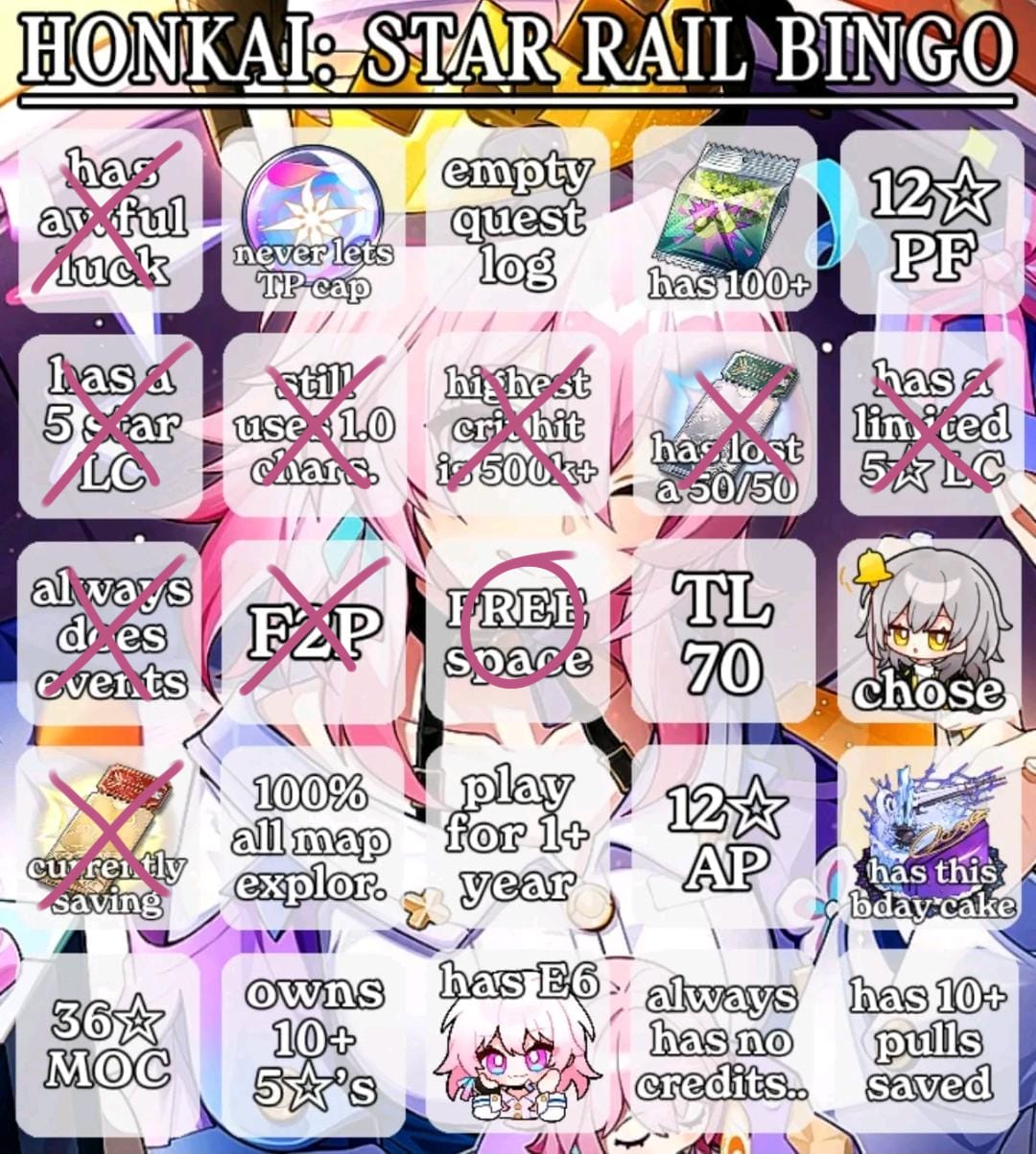 HSR BINGO! (Credits in Comments) Honkai: Star Rail | HoYoLAB