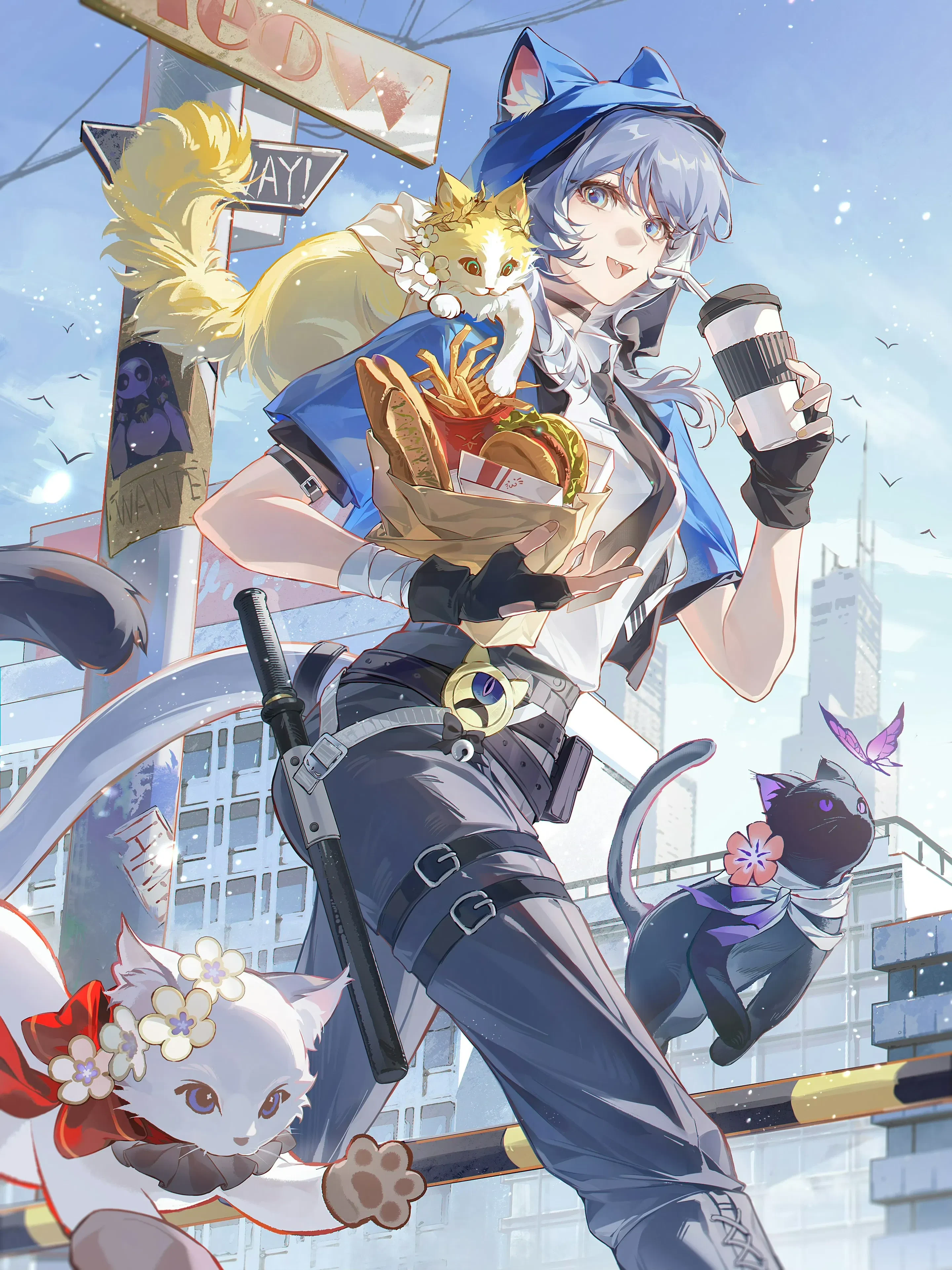 Cipher and her fellow cat companions delivering Honkai: Star Rail | HoYoLAB