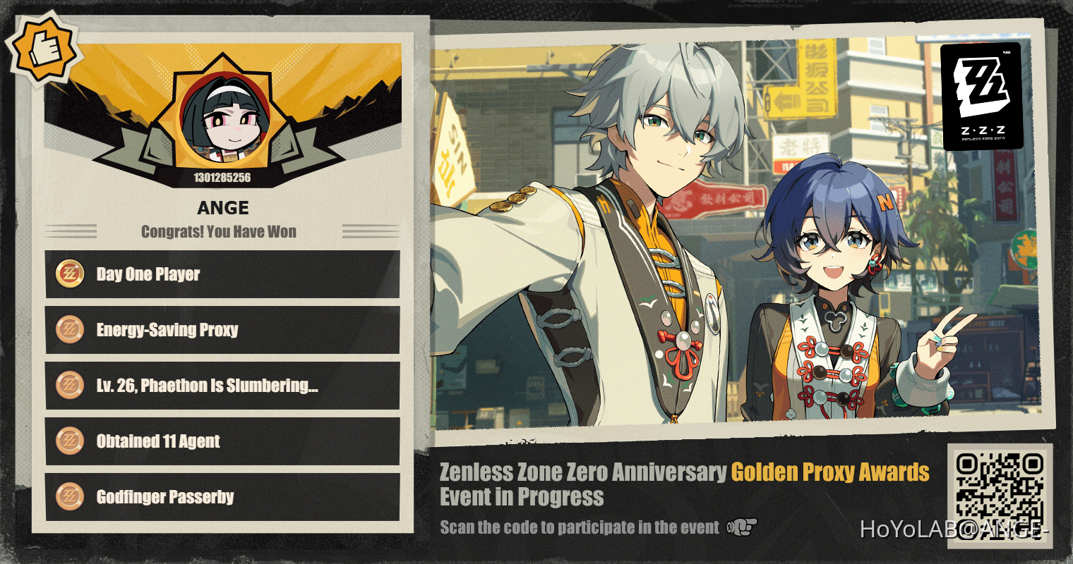 Golden Proxy Awards Annual Ceremony Zenless Zone Zero | HoYoLAB