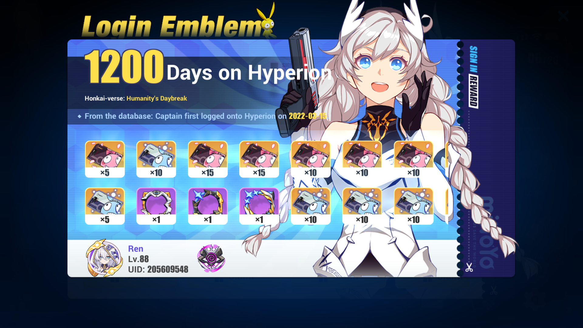 Captain on the Bridge - 1200 Days on Hyperion Honkai Impact 3rd | HoYoLAB