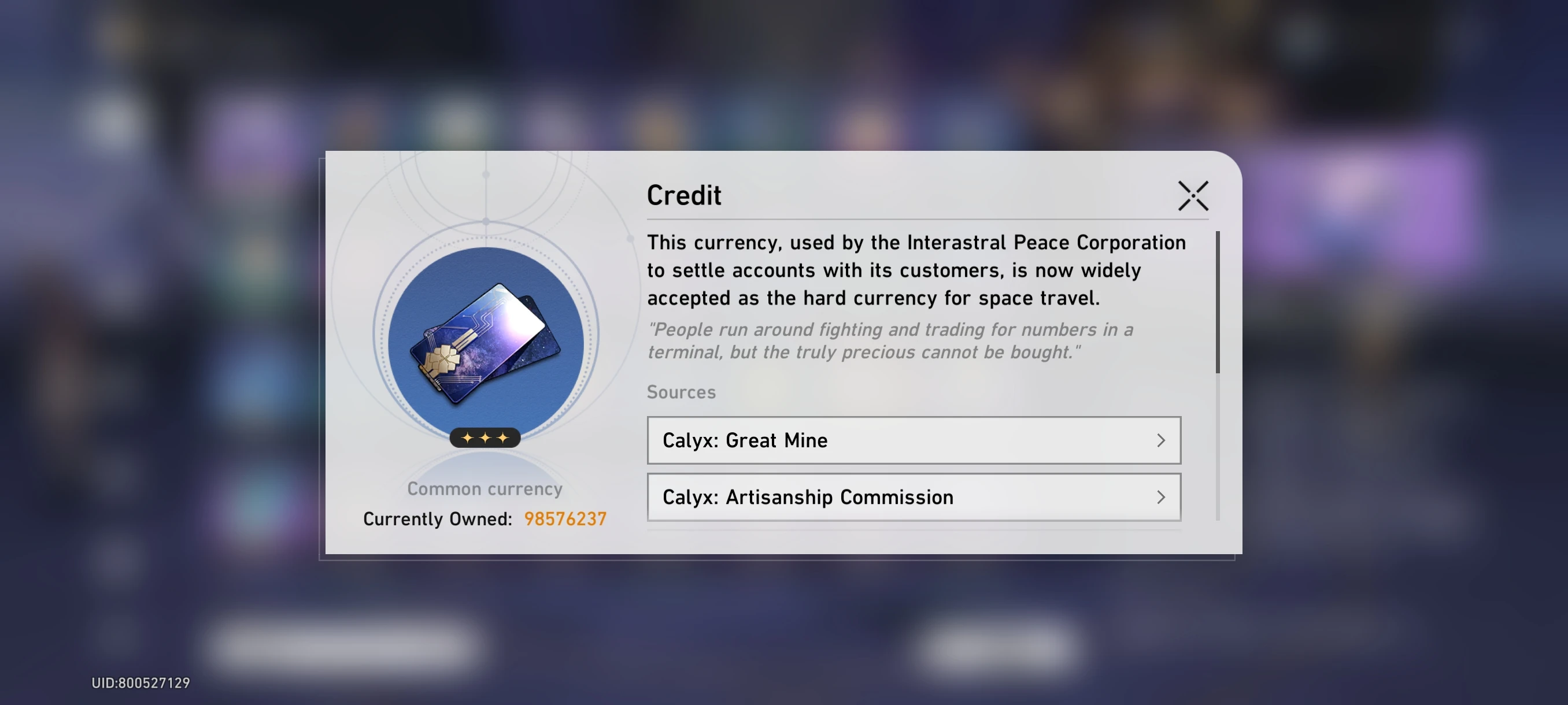 nearly 100 million credits :3 Honkai: Star Rail | HoYoLAB