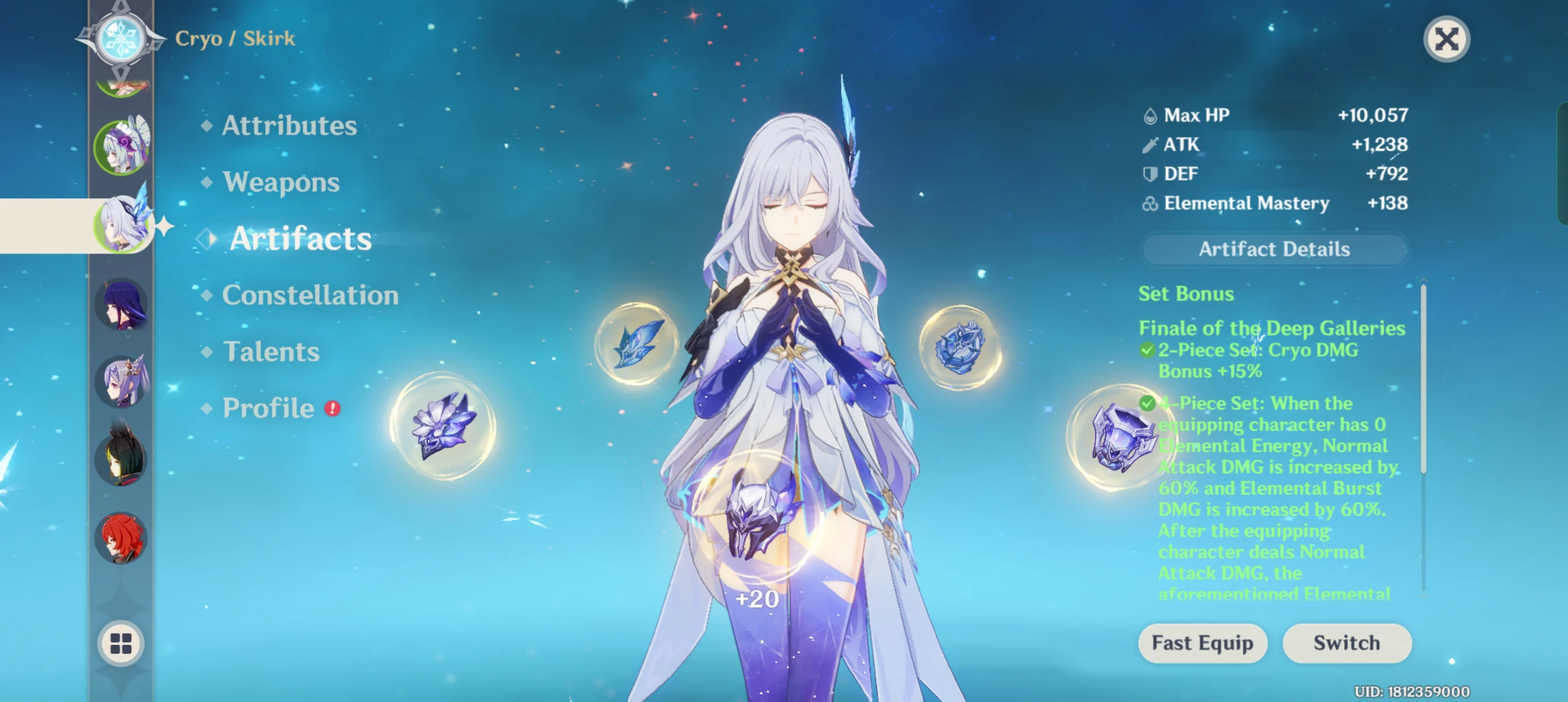 Skirk artefacts Suggestion Genshin Impact | HoYoLAB