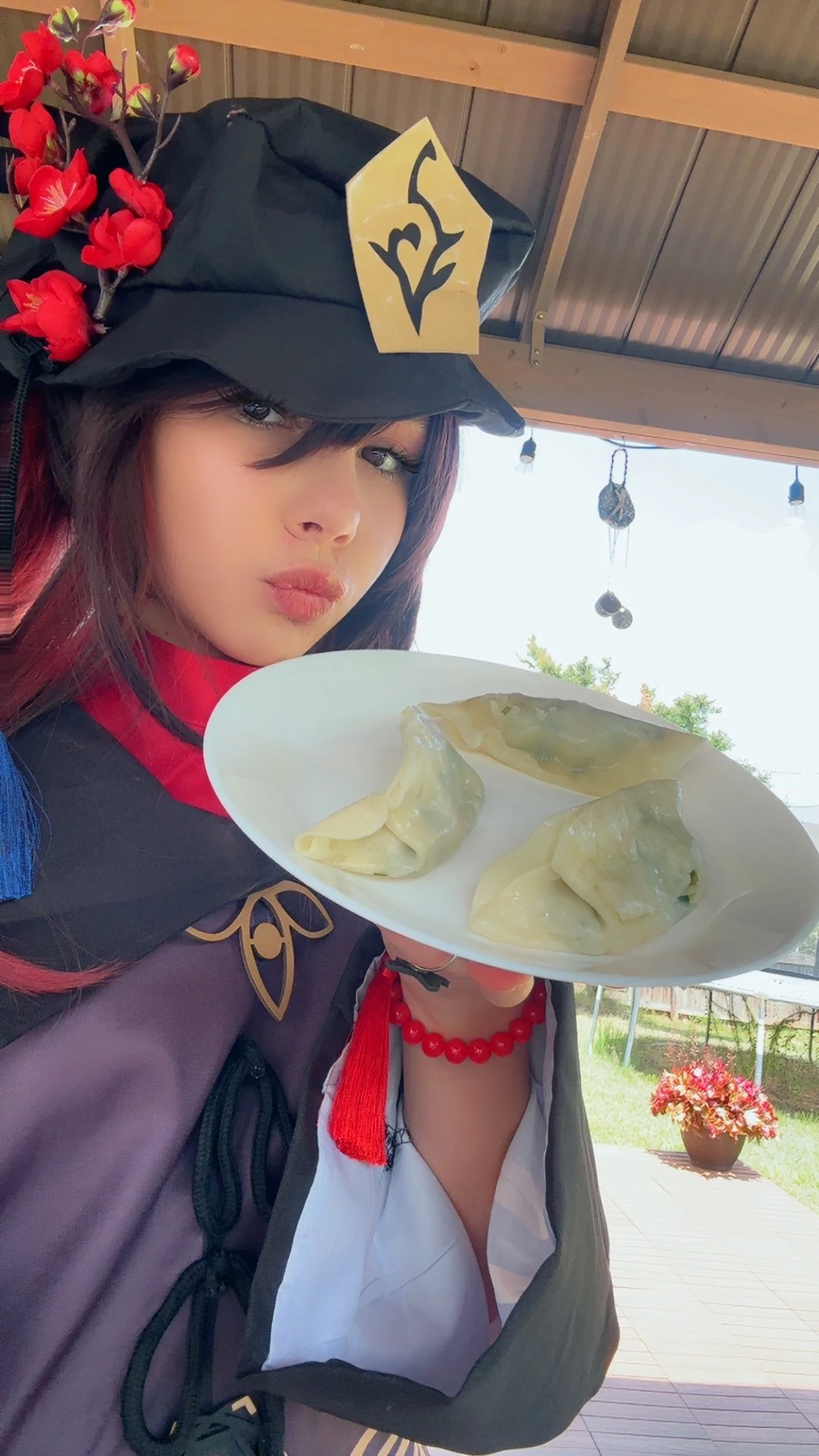 My Hu Tao cosplay with her favorite food! Genshin Impact | HoYoLAB