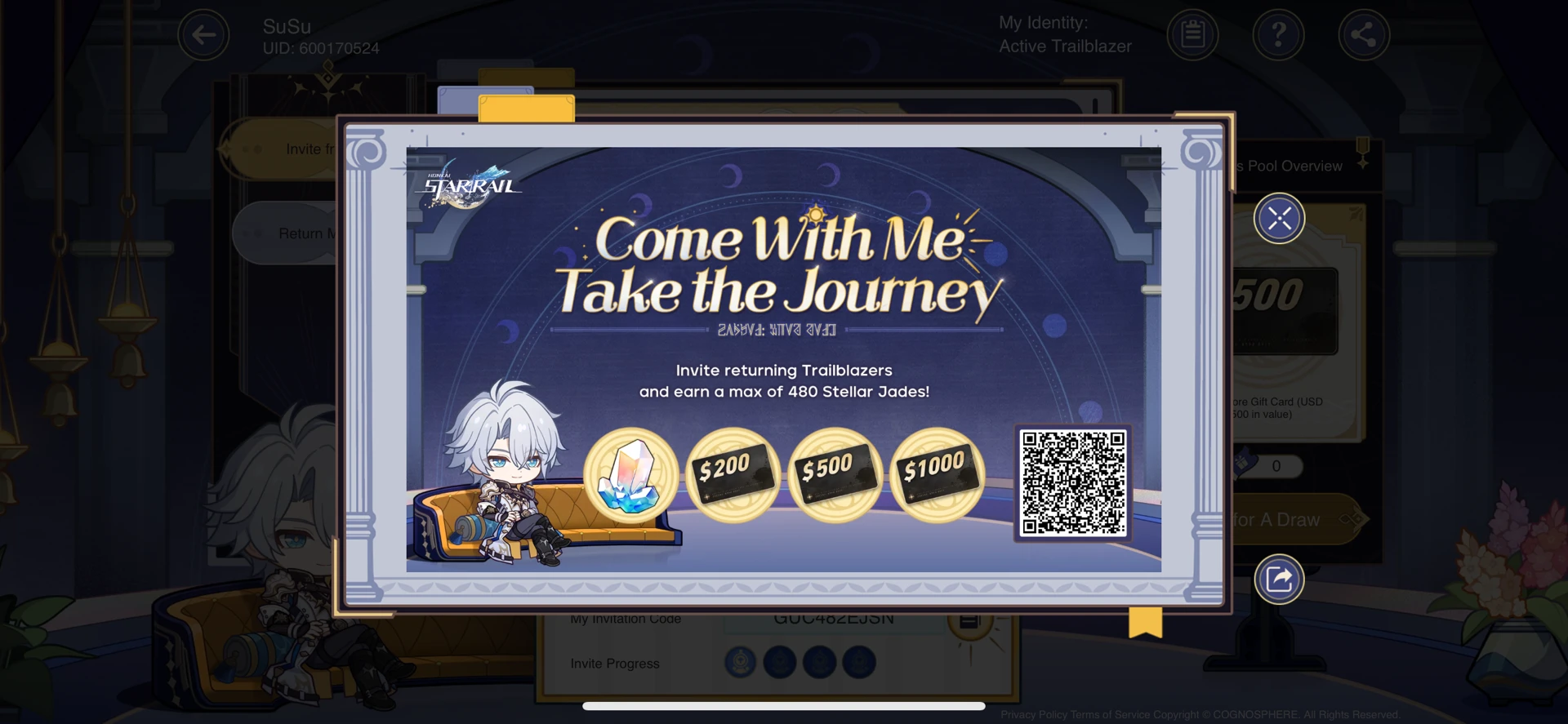 INVITATION CODE: Let’s Help Each Other Honkai: Star Rail | HoYoLAB