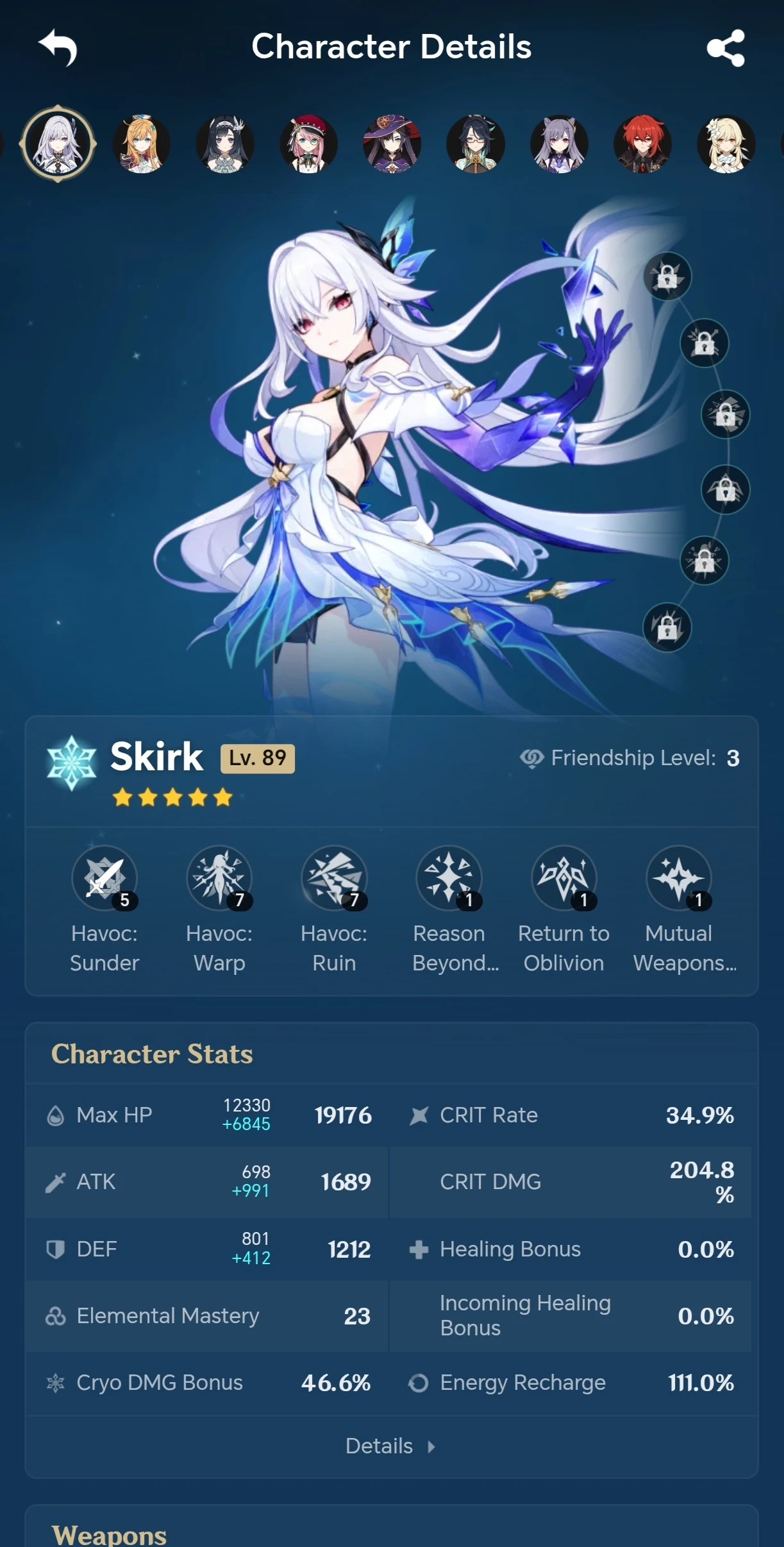 what does my skirk need? Genshin Impact | HoYoLAB