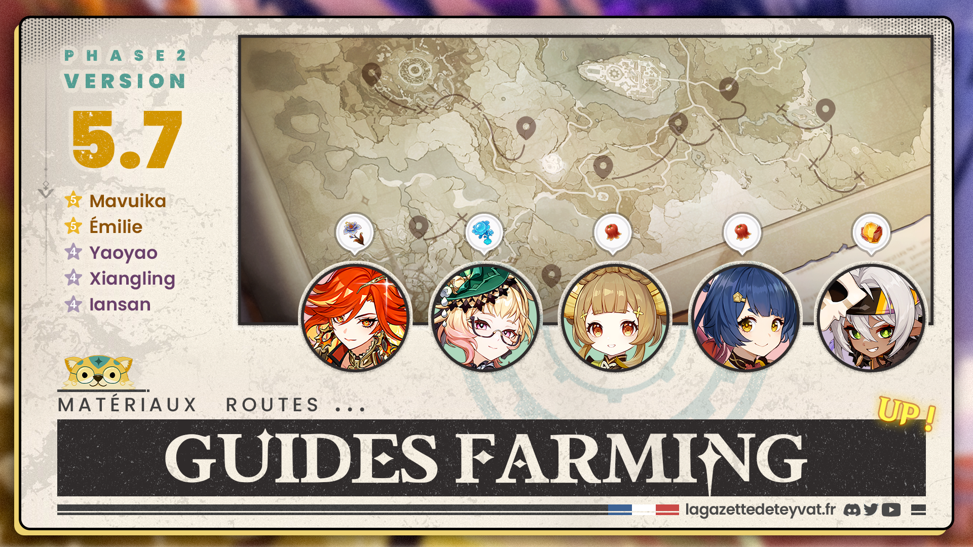 【Version 5.7 - Farm】 Focus farming de Mavuika, Émilie, Yaoyao ...