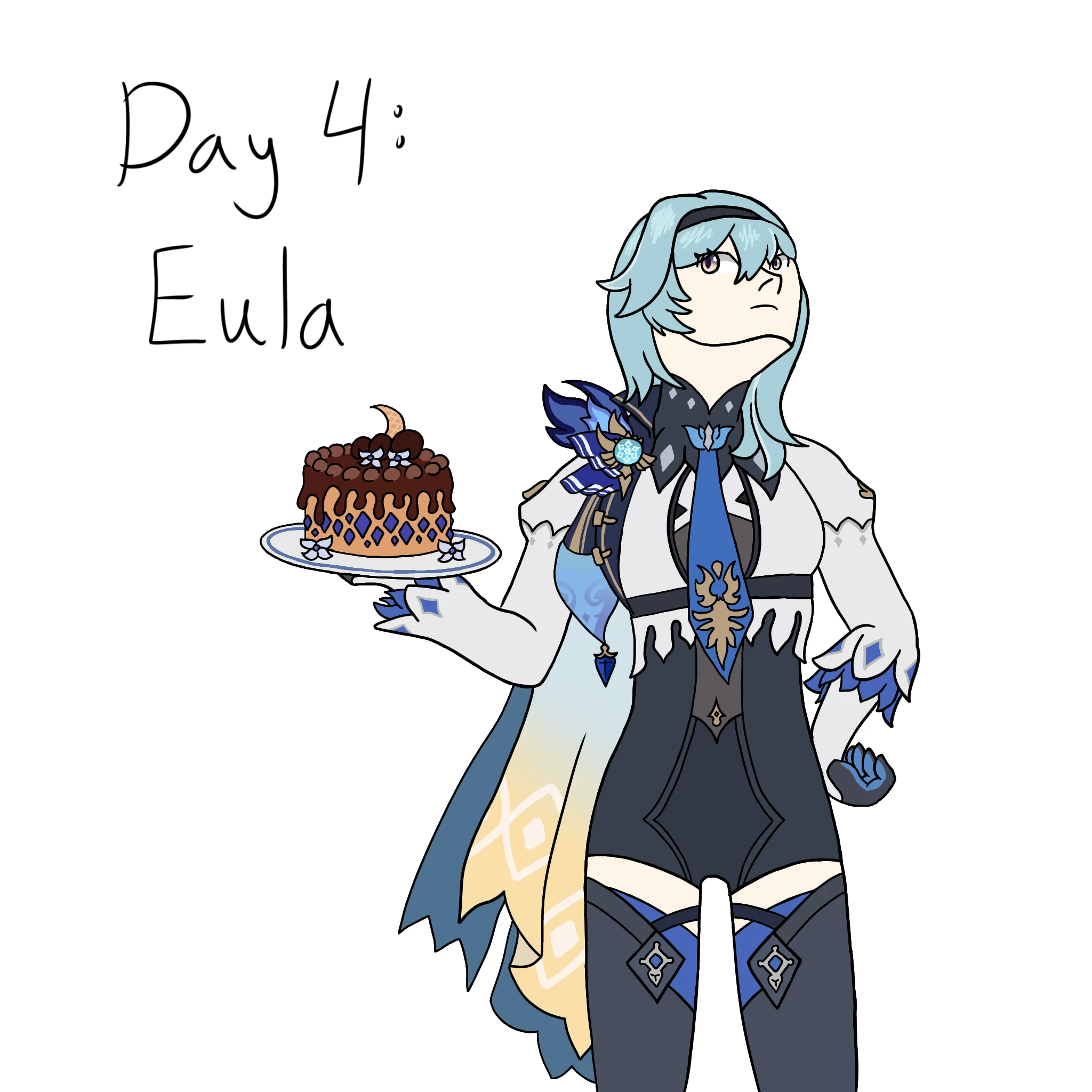 Drawing Every Genshin Character - Day 4: Eula Genshin Impact | HoYoLAB