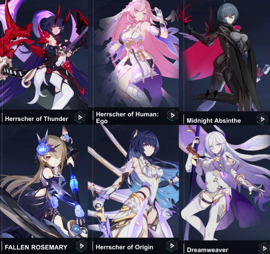 I wanna start playing hi3 so I went looking around the chars and these ...