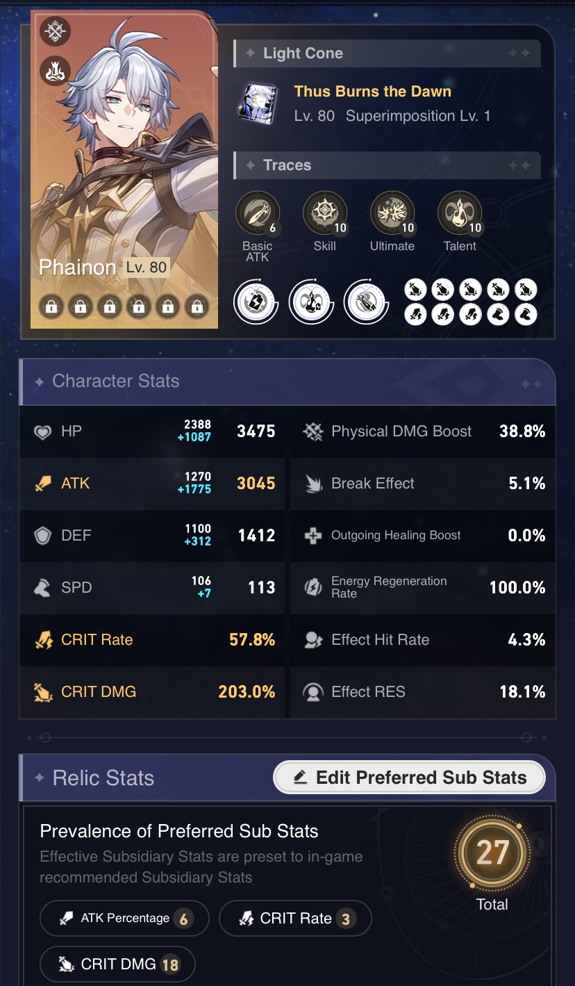 Phanion Build Rate Honkai: Star Rail | HoYoLAB
