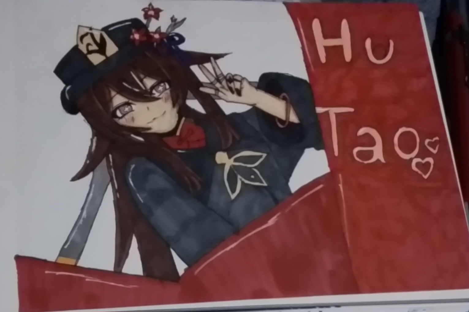 Hu tao drawing attempt the quality got a little better than the last ...
