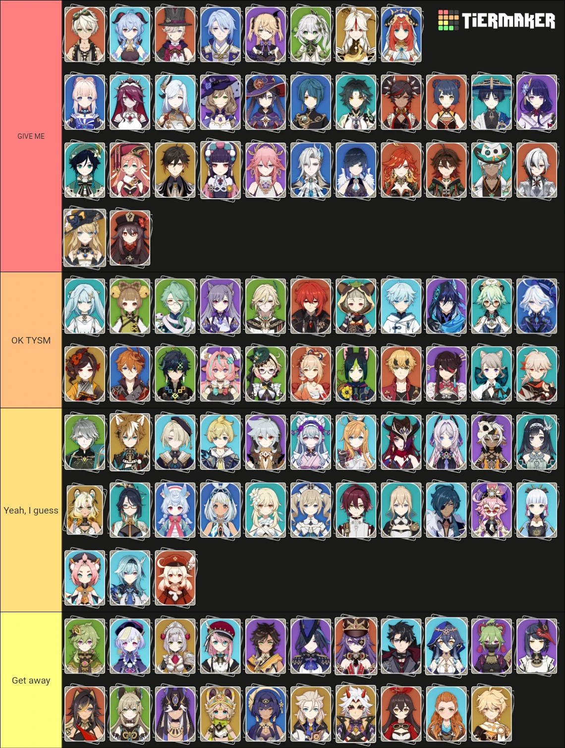 ATTACK TIER LIST Genshin Impact | HoYoLAB