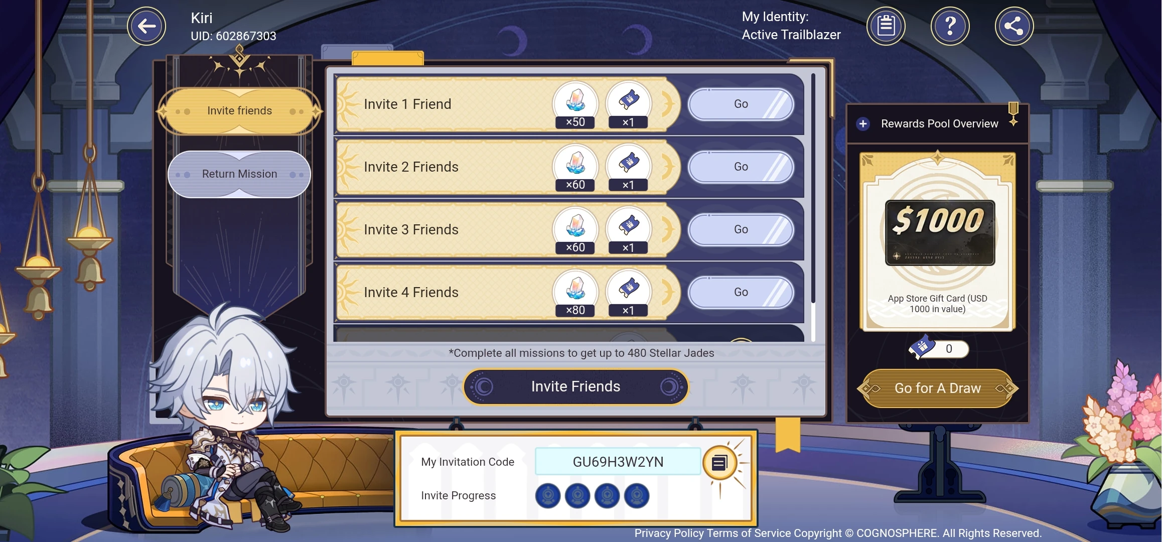 New and/or returning players my code GU69H3W2YN link in comments Honkai: Star Rail | HoYoLAB